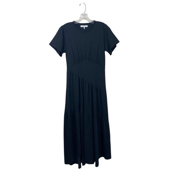 Frame Denim | Dresses | Frame Gathered Seam Short Sleeve Midi Dress ...